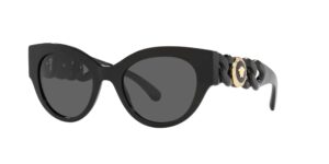 versace woman sunglasses black frame, dark grey lenses, 52mm