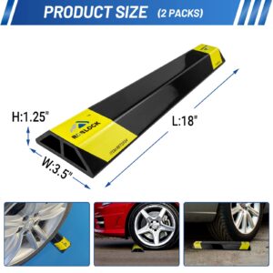 ROBLOCK 18'' Heavy Duty Car Stoppers for Garage, Parking Aid Gadgets Protects Car and Garage Walls, Parking Stopper Easy to Install, 2 PCS