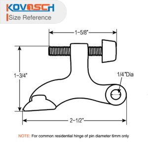 KOVOSCH 6 Pack Hinge Pin Door Stopper White - Adjustable Heavy Duty Hinge Pin Door Stops with White Rubber Bumper Tips