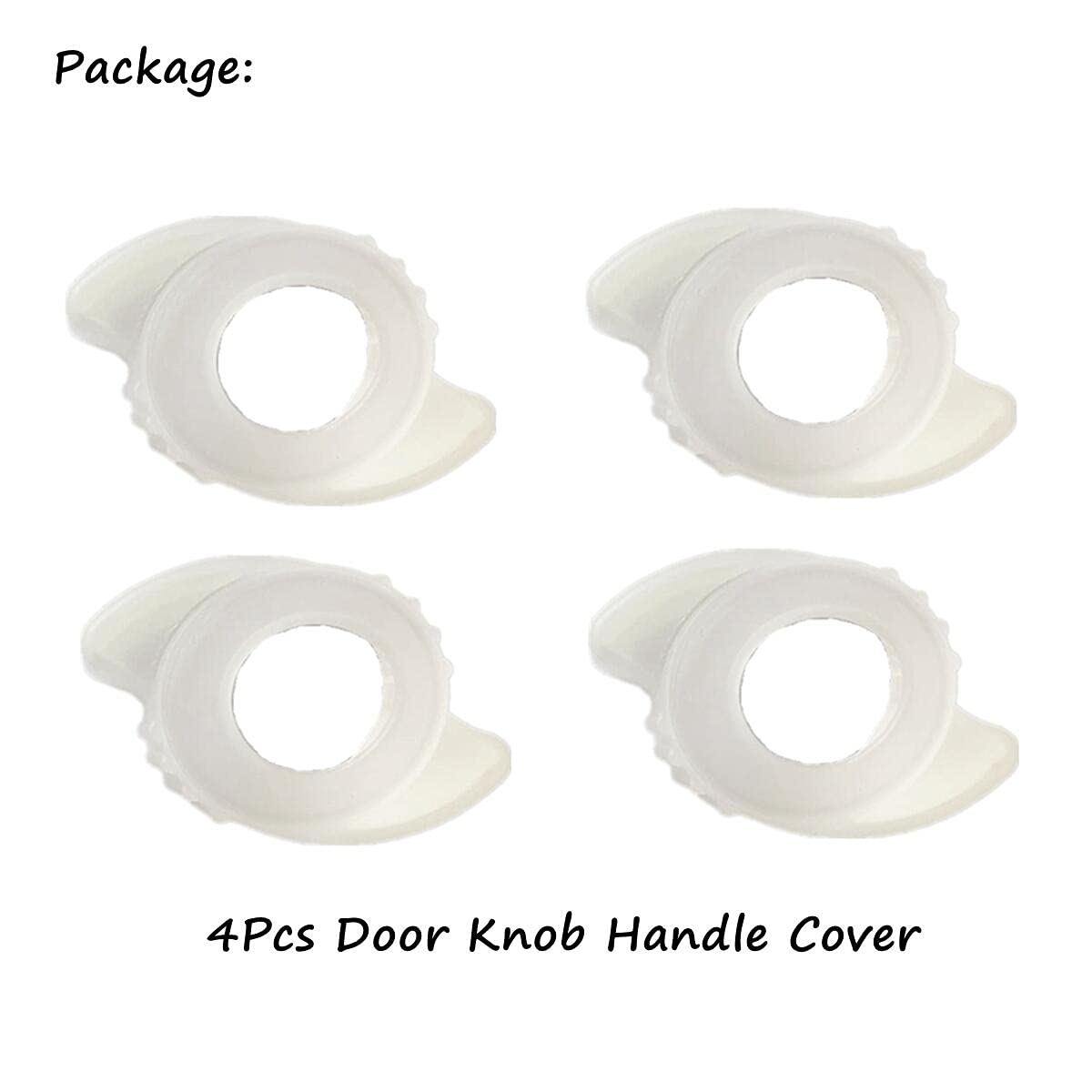 4Pcs(3"W x 2" D) Silicone Door Knob Grips - Anti-Static Door Knob Cover - Great Grips with Glow Inserts Sleep Aids-Silicone Doorknob Bumper Grips, Open Doors Easily