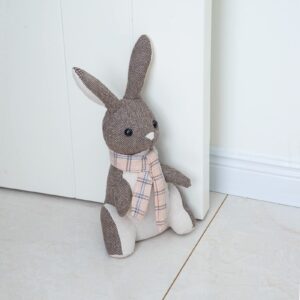 marwood cute door stopper decorative door stops for home and office, rabbit weighted interior doorstop fabric stuffed animal door stopper floor decorative