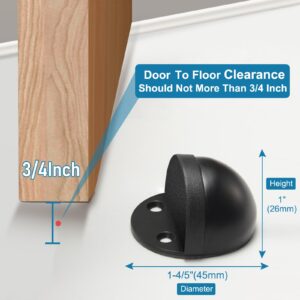 Door Stops, Floor Door Stopper 4 Pack No Drill Doorstops Black Rubber Bumper Door Stoppers for Bottom of Door