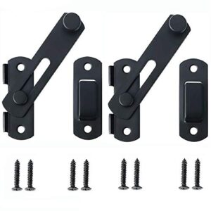 2 pack large stainless steel gate latches, door holder flip latch safety door bolt latch lock (black)