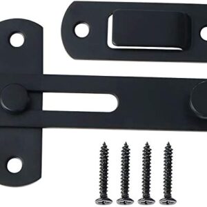 2 Pack Large Stainless Steel Gate Latches, Door Holder Flip Latch Safety Door Bolt Latch Lock (Black)