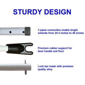 Door Security Bar Door Jammer Security Bar & Adjustable Sliding Door Glass Patio Door Stoppers Barricade Inside Stick Blocker Lock Burglar Bars For Home Apartment Travel 2 PCS Heavy Duty Secure Safety