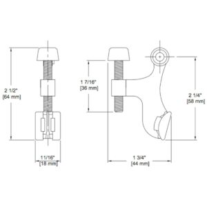 10 Pack - Designers Impressions Polished Chrome Heavy Duty Hinge Pin Adjustable Door Stop : 3619