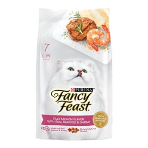 purina fancy feast dry cat food filet mignon flavor with seafood and shrimp - 7 lb. bag