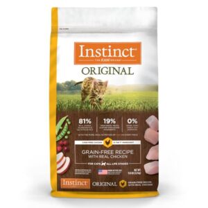 instinct original grain free recipe with real chicken natural dry cat food, 11 lb. bag