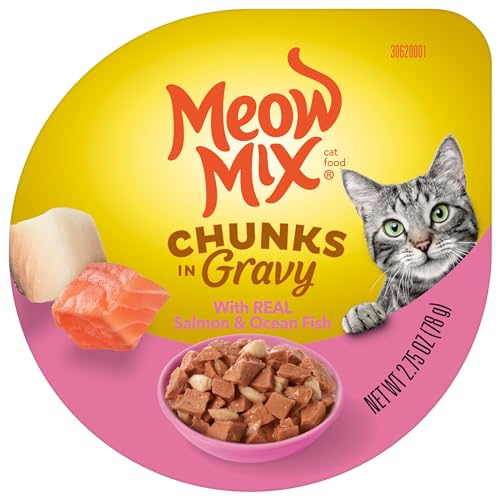 Meow Mix Seafood Favorites Chunks in Gravy Wet Cat Food Variety Pack, 2.75 Ounce (Pack of 12)