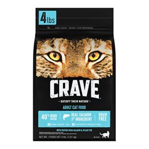 crave grain free adult high protein natural dry cat food with protein from salmon & ocean fish 4 lb