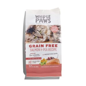 whole paws, whole paws, indoor cat grain free salmon recipe, 56 ounce 3.5 pound (pack of 1)