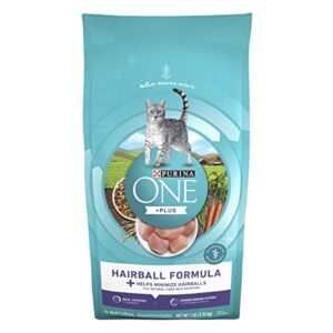 purina one natural cat food for hairball control, +plus hairball formula - 7 lb. bag