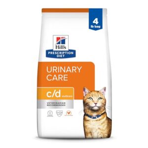 hill's prescription diet c/d multicare urinary care with chicken dry cat food, veterinary diet, 4 lb. bag