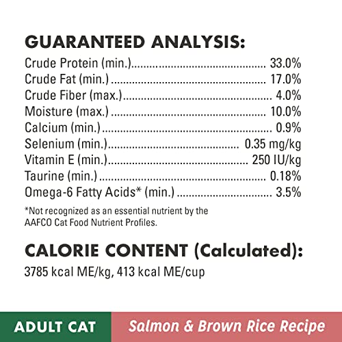 NUTRO WHOLESOME ESSENTIALS Adult Natural Dry Cat Food Salmon & Brown Rice Recipe, 3 lb. Bag