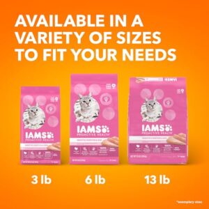 IAMS Proactive Health Adult Sensitive Digestion & Skin Dry Cat Food with Turkey, 3 lb. Bag