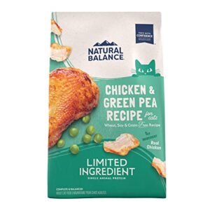 natural balance limited ingredient adult grain-free dry cat food, chicken & green pea recipe, 10 pound (pack of 1)