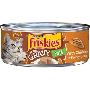 purina friskies gravy pate, wet cat food extra gravy pate with chicken in savory - (pack of 24) 5.5 oz. cans