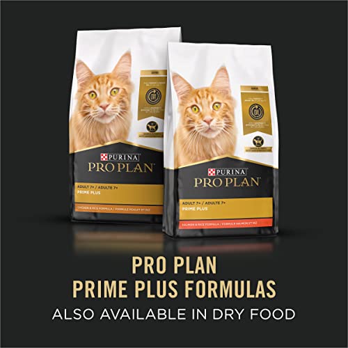 Purina Pro Plan Grain Free Senior Wet Cat Food Variety Pack Pate, SENIOR Seafood Favorites - (2 Packs of 12) 3 oz. Cans