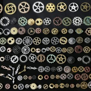 BigOtters 200 Gram Antique Steampunk Gear,Mix Steampunk Wheel Alloy Gear Pendants Charms for Crafting Jewelry Making