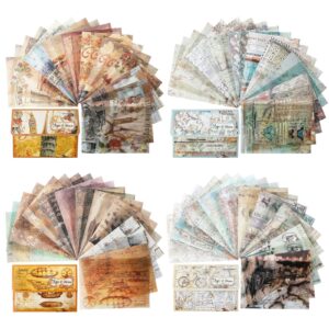 vintage scrapbook paper pack, ephemera for junk journal steampunk craft paper collage paper journaling supplies scrapbooking emblishments, 4.1 × 5.5 inches, 40 designs 80 sheets