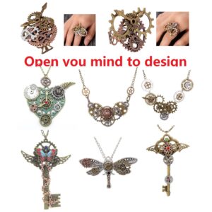 30pcs Antique Bronze Mix Skeleton Steampunk Clock Face Watch Gear Cog Wheel Pendant Charms Jewelry Making DIY Steampunk Gear Pendant Charms Wholesale (M071)