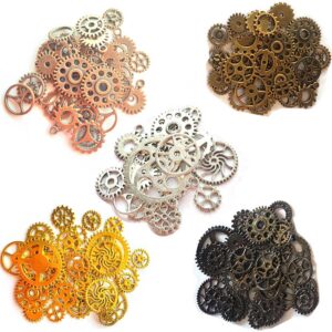 bodosac 300 gram assorted vintage antique steampunk gears charms watch cog wheel sets 5 color