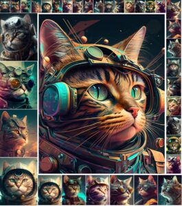 decoupage paper pack (35 sheets 6"x8") retrofuturism cats portrait steampunk dieselpunk flonz vintage pictures reprint cards for decoupage, craft and scrapbooking