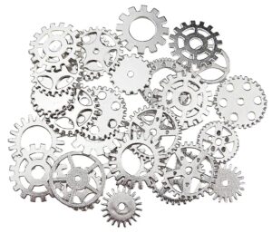 all in one mahavimoksa 200 grams steampunk gear wheel charms cog connectors pendants jewelry finding diy craft (silver)