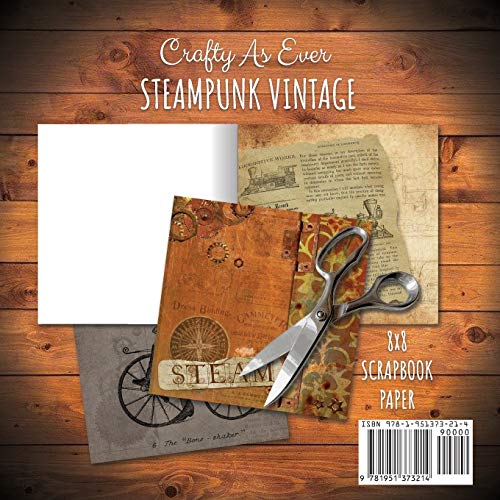 Vintage Steampunk Scrapbook Paper Pad 8x8 Scrapbooking Kit for Papercrafts, Cardmaking, DIY Crafts, Old Retrofuturistic Theme, Vintage Design