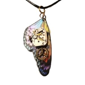 Colorful Butterfly wing design Steampunk fashion victorian necklace jewelry