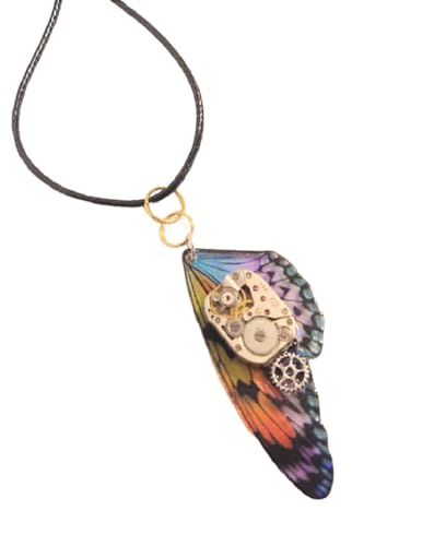 Colorful Butterfly wing design Steampunk fashion victorian necklace jewelry