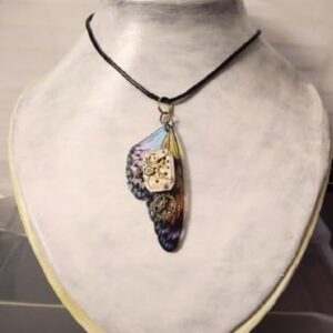 Colorful Butterfly wing design Steampunk fashion victorian necklace jewelry