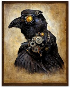 steampunk raven - 11x14 unframed wall art print - makes a perfect home conversational piece and gift