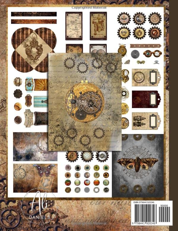 Steampunk Ephemera for Junk Journals and Scrapbooking: One-Sided Decorative Paper for Cut and Collage, Mixed Media, Decoupage, Paper Crafts, and More