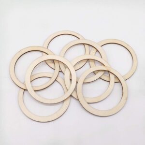 Ciieeo 50pcs Wreath Frames Unfinished Wood Pieces Rings Shape Round Wood Linking Rings Wooden Pieces for Floral Craft DIY Craft Making