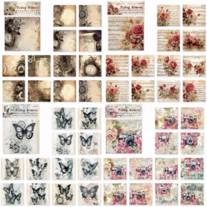 120 pcs deco papers for scrapbooking, large size vintage decoupage paper junk journal supplies, retro flower butterfly sunflower ephemera paper pack for diary room decor wall art collage album (sete)