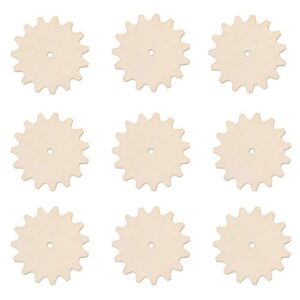 Veemoon 20 Pcs Wooden Steampunk Gear DIY Wood Craft Unfinished Gear Wheels Wood Cutout for Crafts Wooden Slice Shape Unfinished Wooden disc Nativity Crafts Christmas Wooden Circle Bamboo