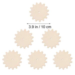 Veemoon 20 Pcs Wooden Steampunk Gear DIY Wood Craft Unfinished Gear Wheels Wood Cutout for Crafts Wooden Slice Shape Unfinished Wooden disc Nativity Crafts Christmas Wooden Circle Bamboo