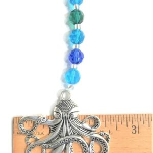 OCTOPUS CAR CHARM, Octopus Suncatcher, 7" Handmade, Gift Wrapped, Octopus Decor, Kraken, Japanese Sea Monster, Steampunk, Mirror Ornament, Window Decoration, Octopus Gift