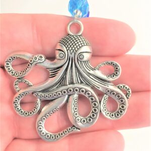 OCTOPUS CAR CHARM, Octopus Suncatcher, 7" Handmade, Gift Wrapped, Octopus Decor, Kraken, Japanese Sea Monster, Steampunk, Mirror Ornament, Window Decoration, Octopus Gift