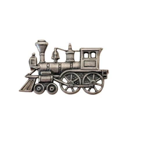 Handmade Oxidized Silver Steampunk Train Brooch Pin