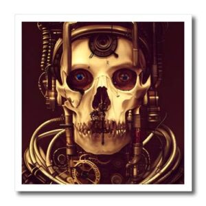 3drose dark fantasy steampunk skull and mechanical,... - iron on heat transfers (ht-378674-3)