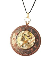 rounded timepiece gears steampunk necklace jewelry