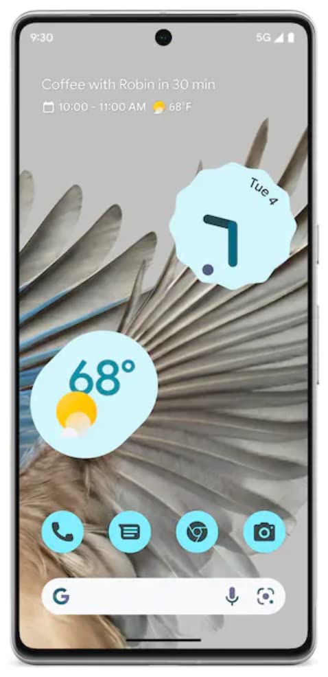 Google Pixel 7 Pro 5G 128GB 12GB RAM 24-Hour Battery Factory Unlocked for GSM Carriers Global Version - Snow (Renewed)