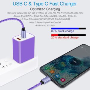 USB C Fast Wall Charger for Google Pixel 8a/8/8 Pro/7a/7/7 Pro/6a/6/6 Pro/5/4XL/3a/2/XL, USB C Samsung Fast Charger Block for Galaxy S24 S23 A15 A53 A13 5G A14, 20W PD Power Adapter, 6ft Type C Cable