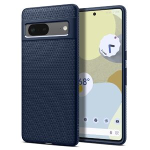 spigen liquid air case compatible with google pixel 7 - navy blue