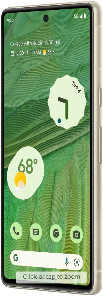 Google Pixel 7 5G 128GB 8GB RAM 24-Hour Battery Factory Unlocked for GSM Carriers Global Version - Lemongrass (Renewed)