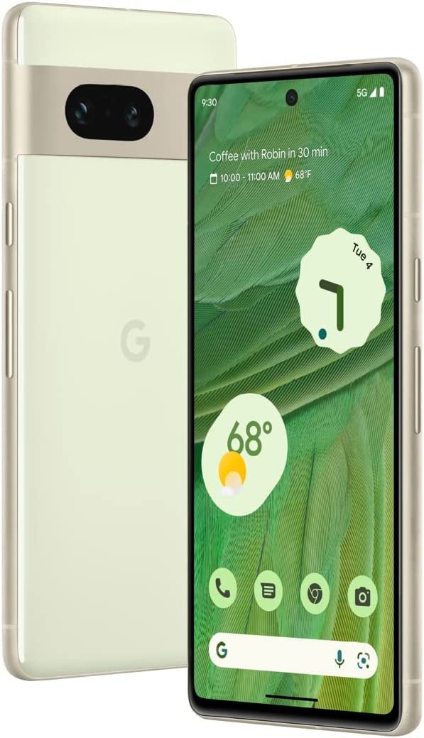 Google Pixel 7 5G 128GB 8GB RAM 24-Hour Battery Factory Unlocked for GSM Carriers Global Version - Lemongrass (Renewed)