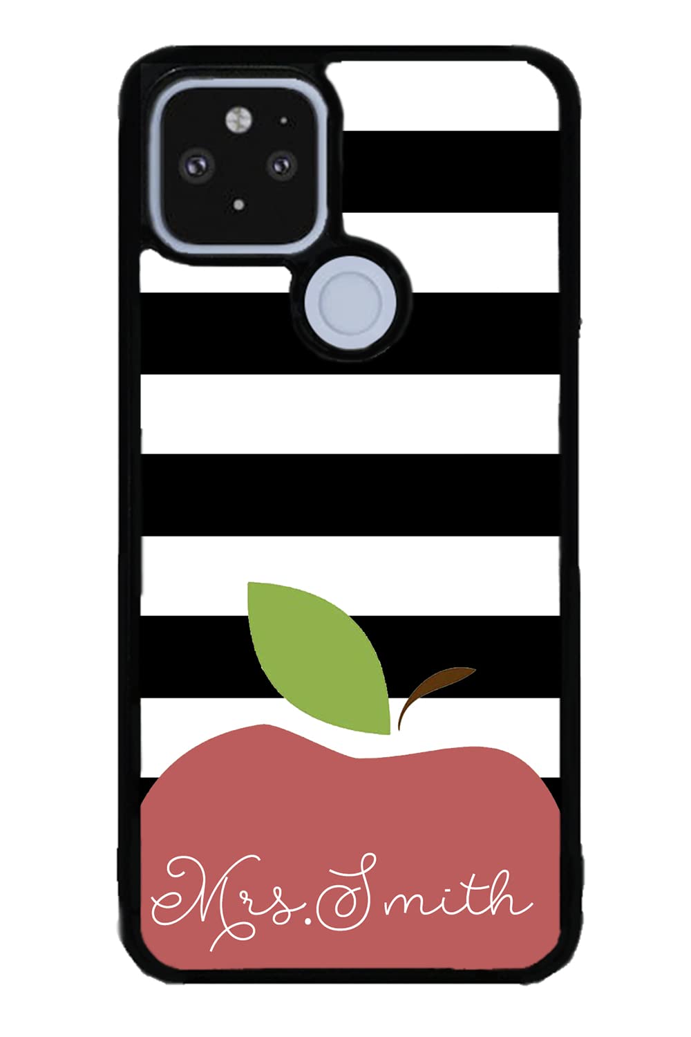 Teachers Appreciation Gift Personalized Black Rubber Phone Case Compatible With Google Pixel 8 Pro, 8a, 8, 7a, 7, Pixel 7 Pro, 6a, 6 Pro, 6, 5, 4a 5G, 4a 4G, 4, 4 XL, 3a, 3a XL, 3, 3 XL, 2 XL, 2