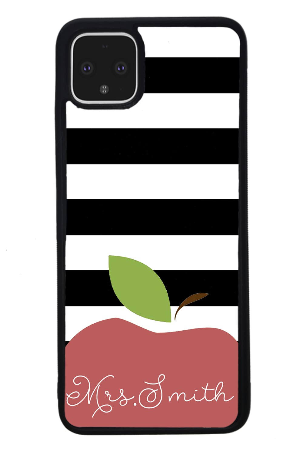 Teachers Appreciation Gift Personalized Black Rubber Phone Case Compatible With Google Pixel 8 Pro, 8a, 8, 7a, 7, Pixel 7 Pro, 6a, 6 Pro, 6, 5, 4a 5G, 4a 4G, 4, 4 XL, 3a, 3a XL, 3, 3 XL, 2 XL, 2